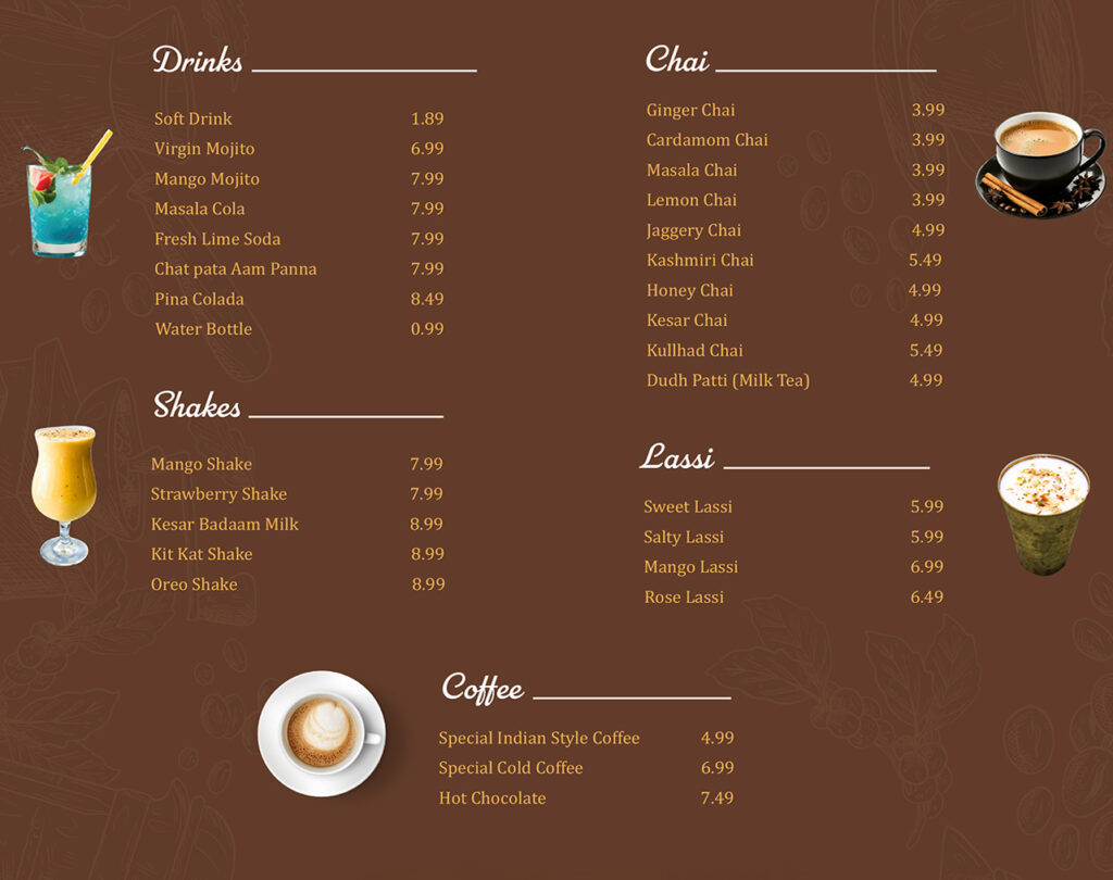 Menu | Chai and Gossip Brampton